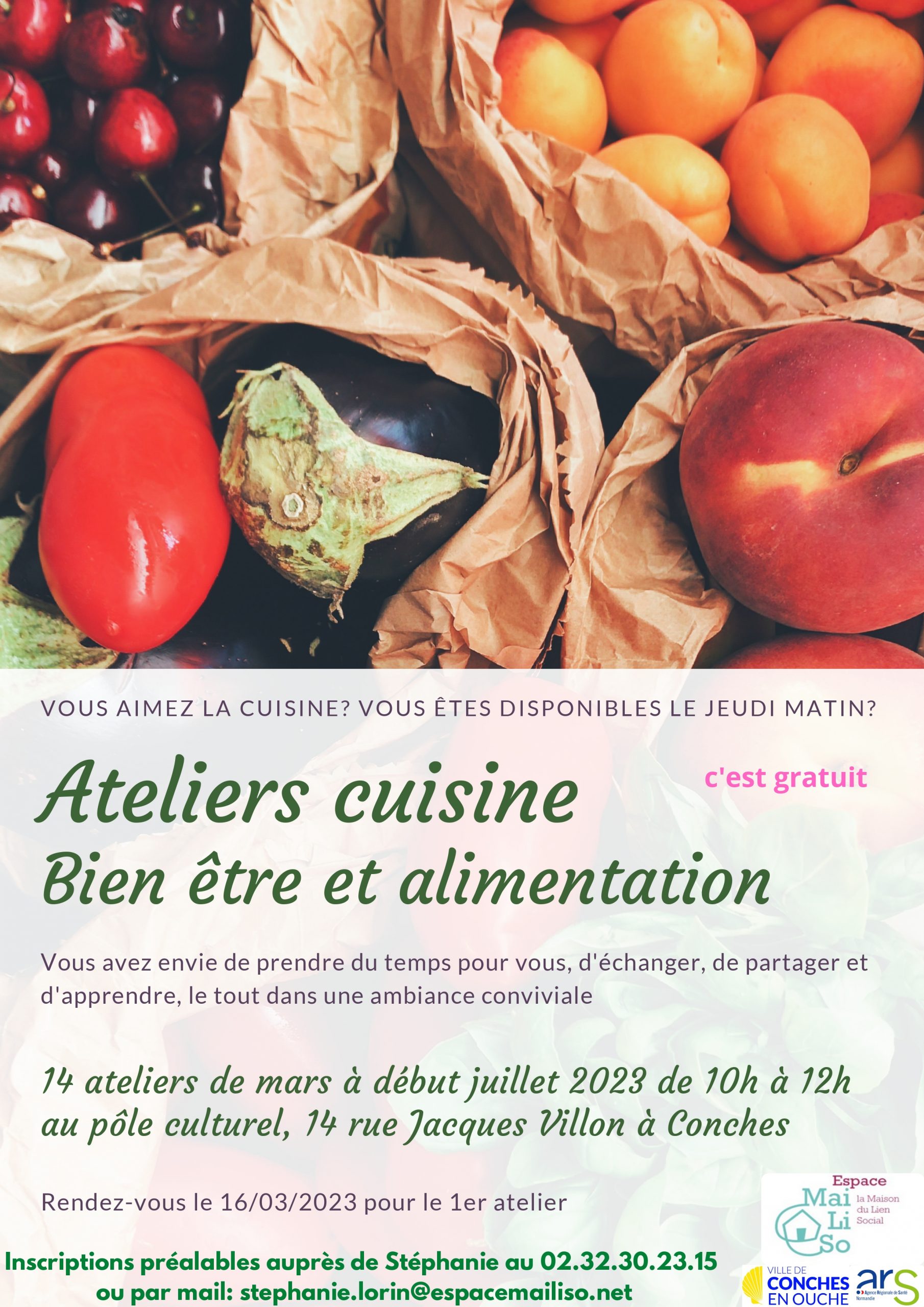 Ateliers Cuisine: Bien être et alimentation – Espace Maliso