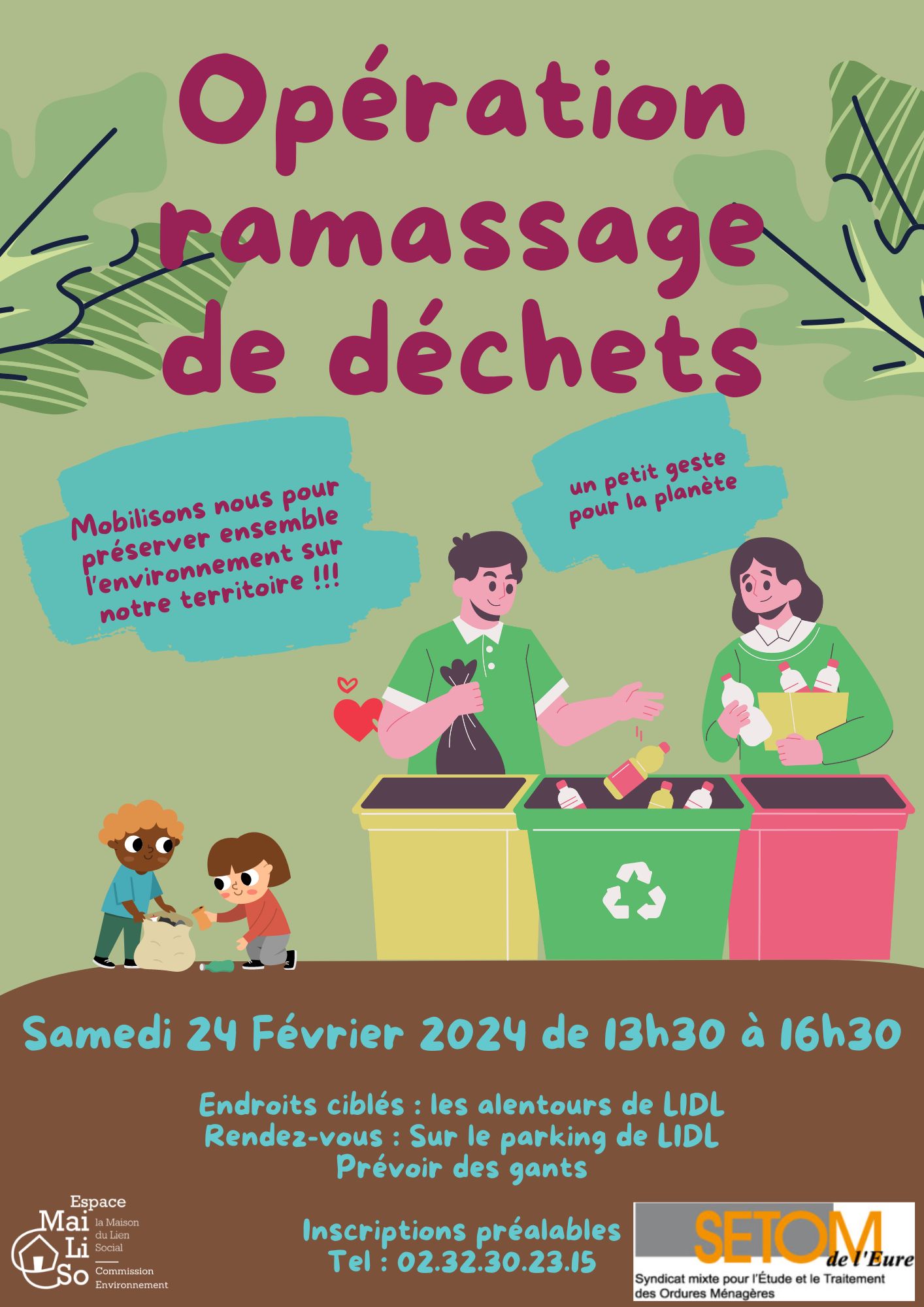 Opération ramassage de déchets à Conches-en-Ouche – Espace Maliso