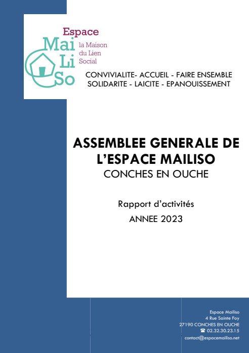 Rapport d’activités Assemblée Générale du 04 Juillet 2024 – Espace Maliso